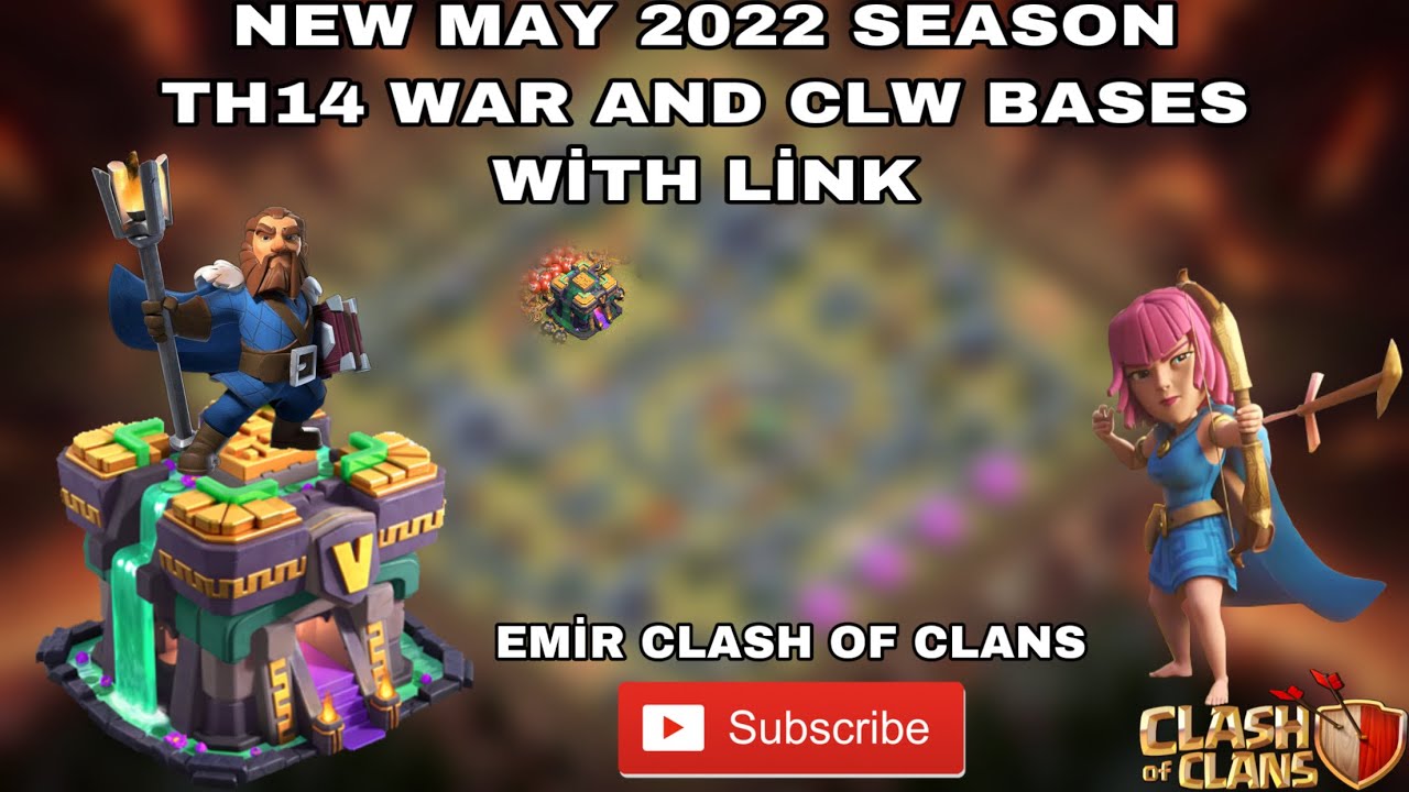 NEW 2022 MAY SEASON TH14 WAR CLW 5 BASES WİTH LİNK | RİNG BASE | LEGEND ...