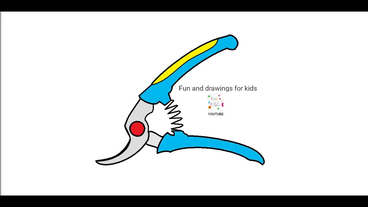 How to draw a secateurs - YouTube