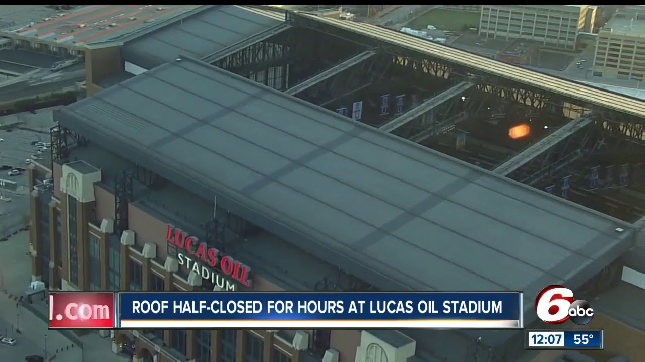 Lucas Oil Stadium roof now closed day after Colts game - YouTube