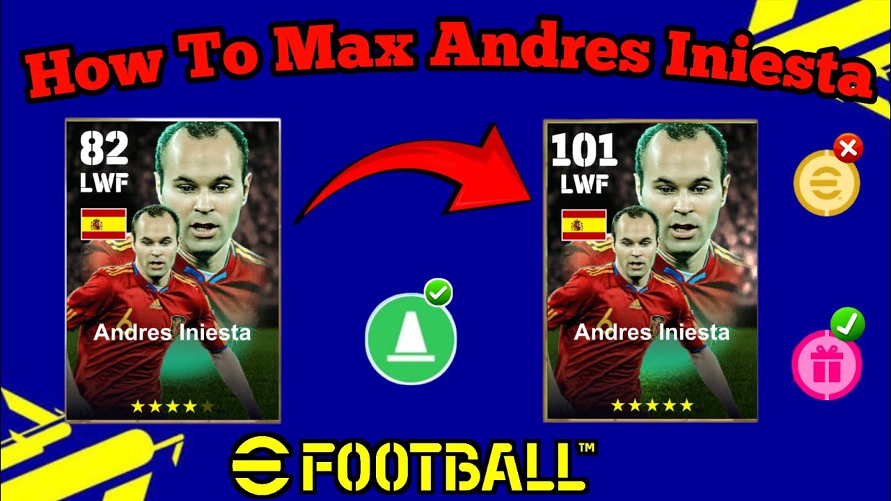 Epic Andres Iniesta Max Level Training Tutorial In eFootball 2025 || Andres Iniesta efootball ...