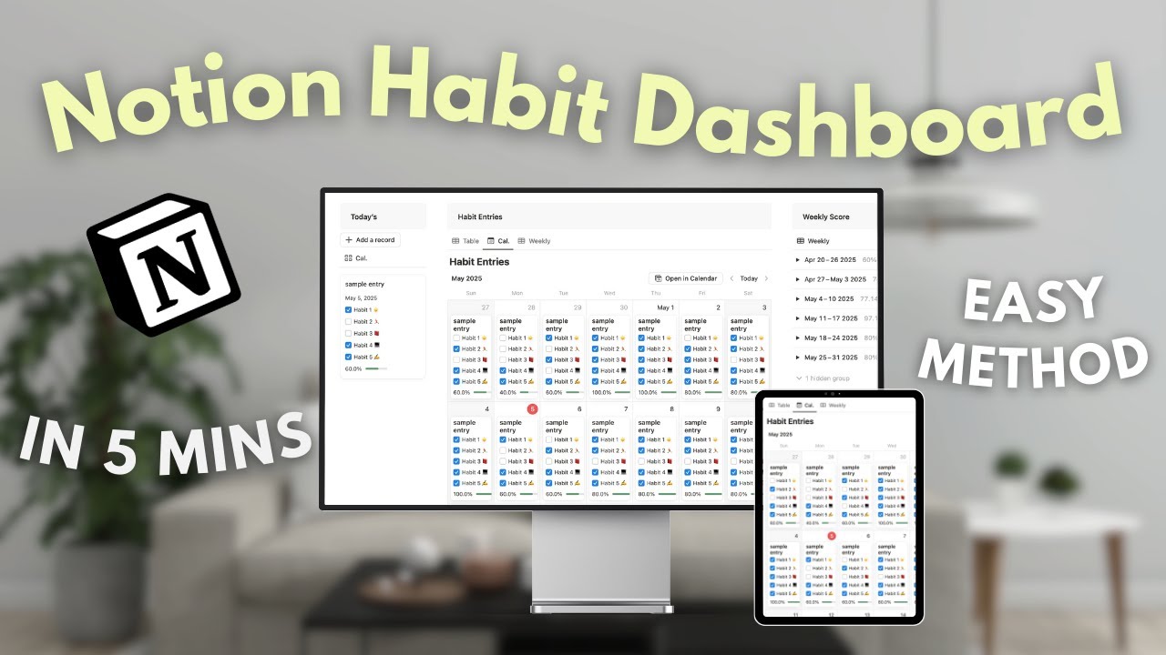 Build a Notion Habit Tracker Dashboard In Just 5 Minutes! | Checkbox ...