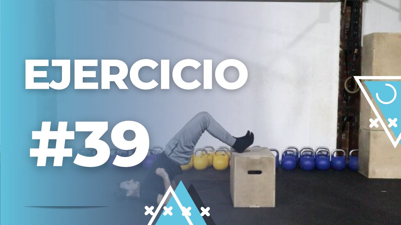 EJERCICIO 39. Puente de glúteos en cajón (silla, banco) con talones - YouTube