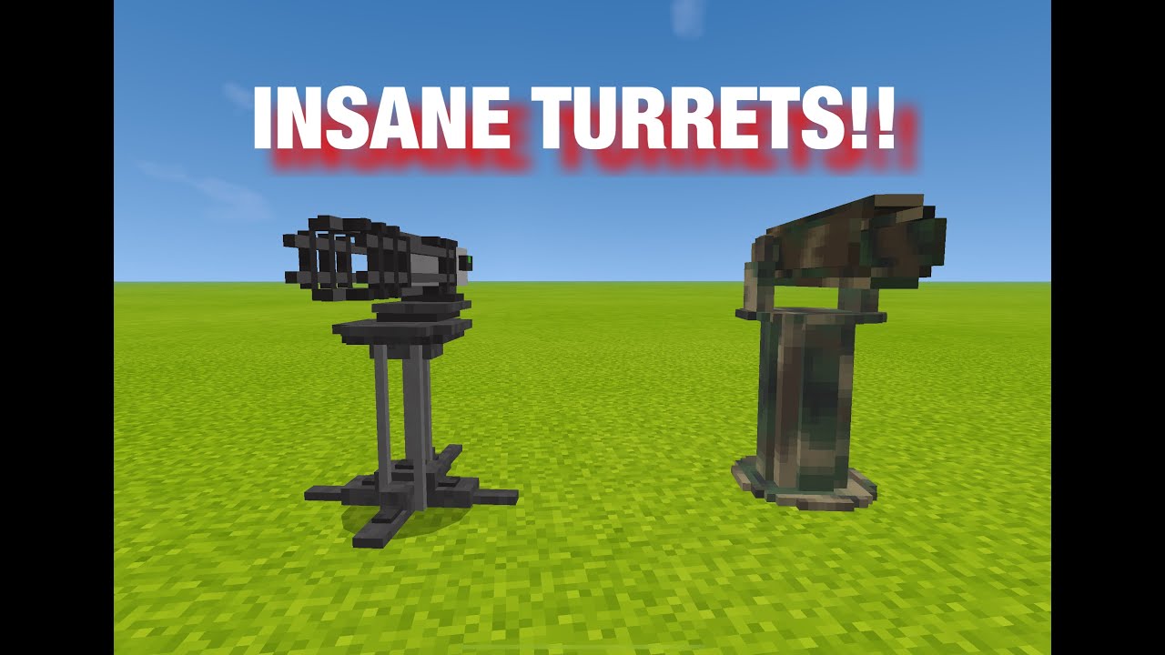 Automatic turrets in Minecraft PE mod!!! - YouTube