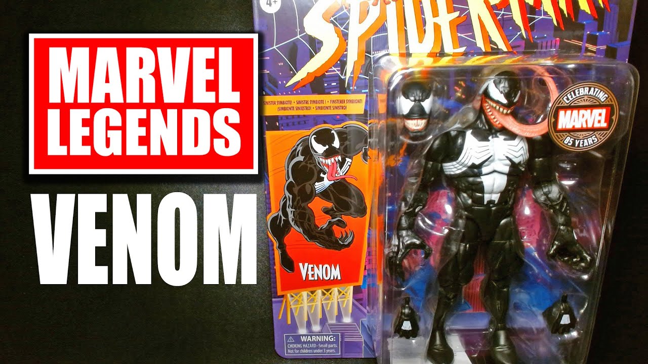 Venom Marvel Legends Spider-Man Retro Card Hasbro Action Figure Review ...
