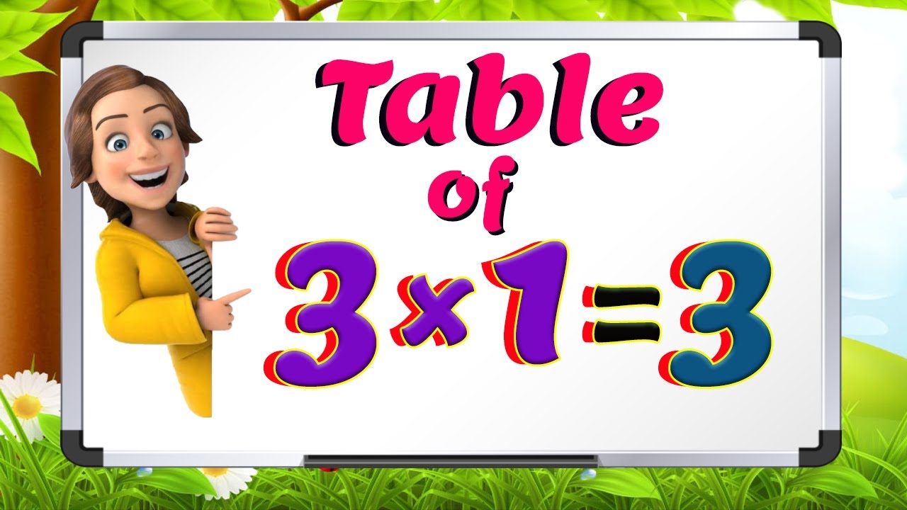Learn Multiplication table of 3X1=3 | Table of 3 | Multiplication ...