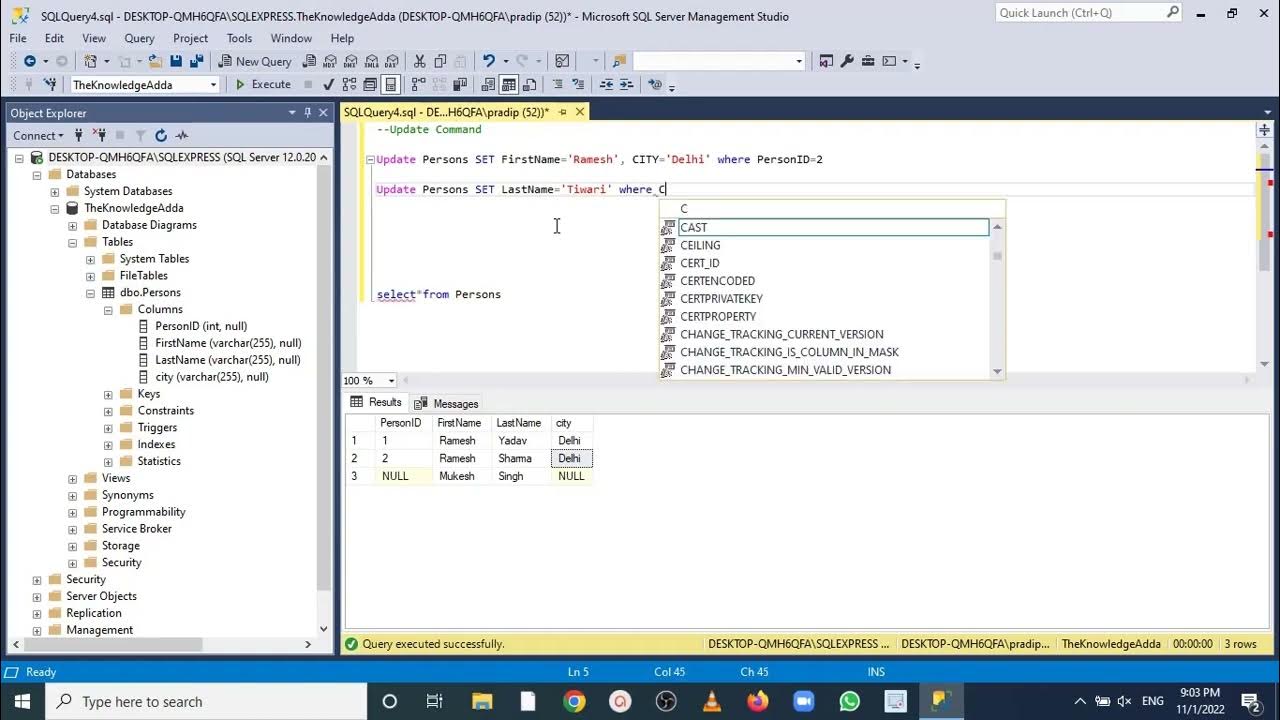 How To Write Update Query In Sql Update Command Statements Youtube