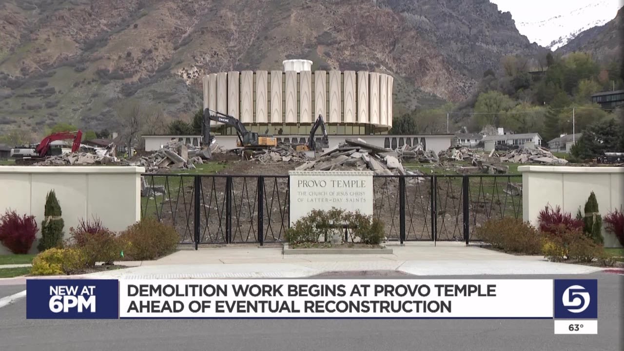 Demolition work begins at Provo Temple ahead of eventual reconstruction ...