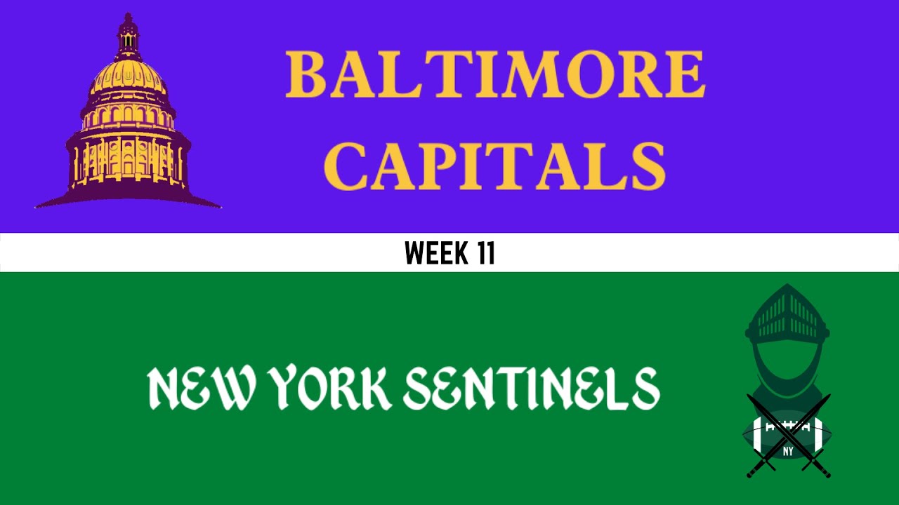 Baltimore Capitals @ New York Sentinels - Week 11 - UFL 2022 - YouTube