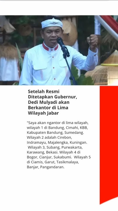 Setelah Resmi Menjadi Gubernur, Kang Dedi Akan Berkantor di Lima Wilayah Jabar #kangdedimulyadi ...