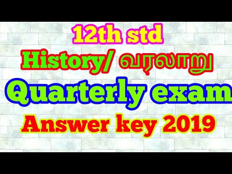 2019-2020 12th history quarterly exam answer key || 12th history ...