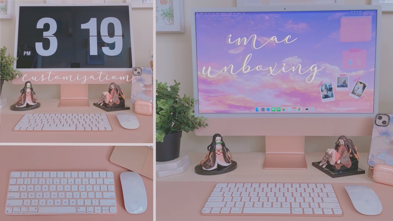 Pink M1 iMac Unboxing|Review|Customization - YouTube