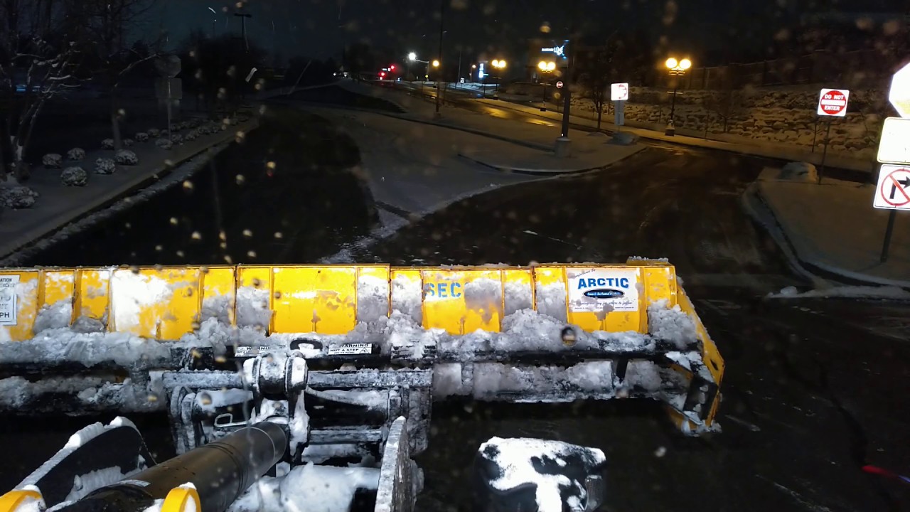 Snow Plowing with JCB 409 Loader and 12' Arctic Sectional - YouTube