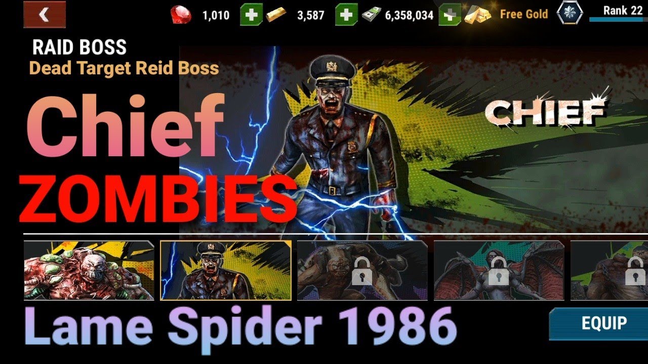 Dead Target Zombie Raid Boss CHIEF Easy Kill. Lame Spider 1986 - YouTube