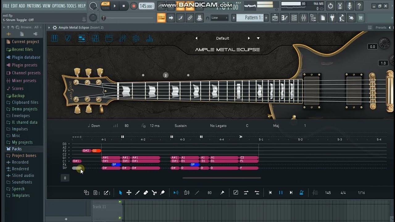 Tutorial membuat instrumen gitar metal dari ample metal eclipse - YouTube