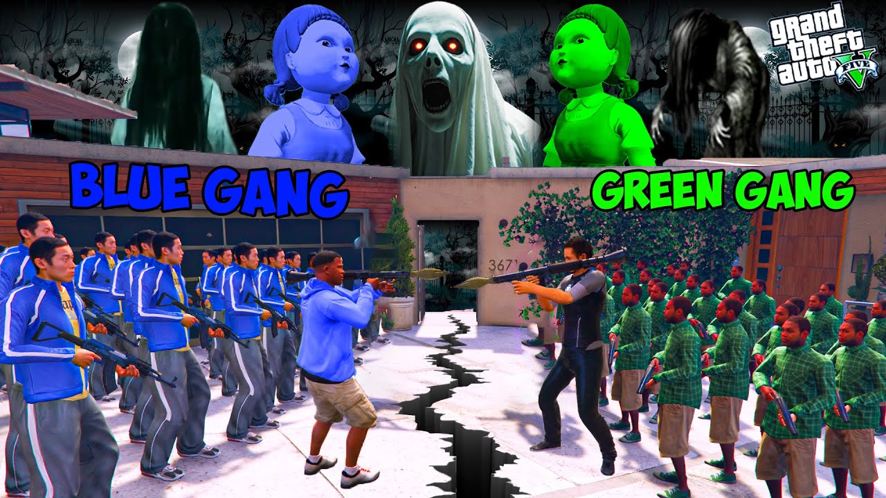 Franklin Blue Gang VS Shinchan Green Gang Ultimate Secret Ghost ...