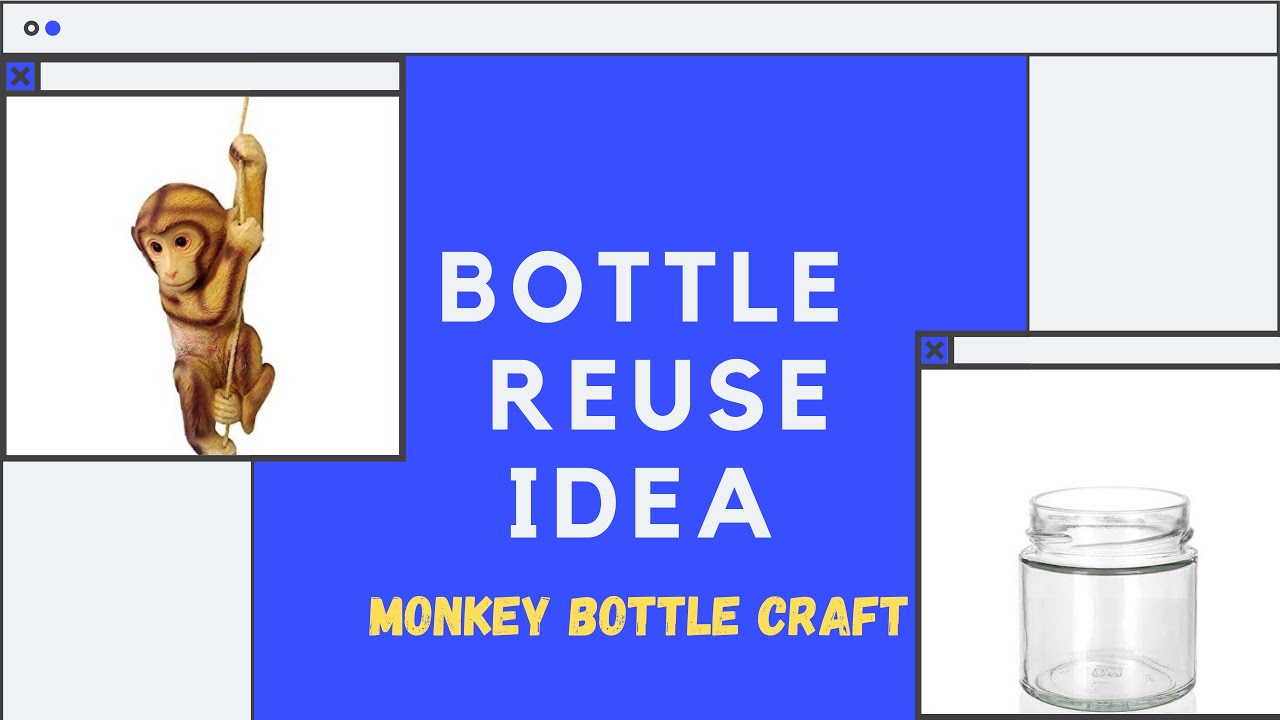 cute monkey bottle art / baby monkey bottle art / Funny Monkey /craft ...