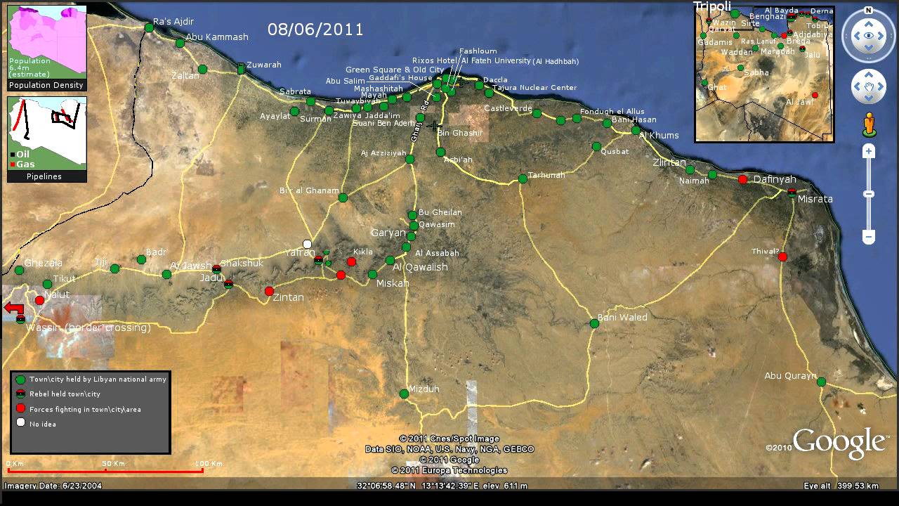 The Libyan Civil War 14/2/2011-22/9/2011 Animated Map (faster now ...