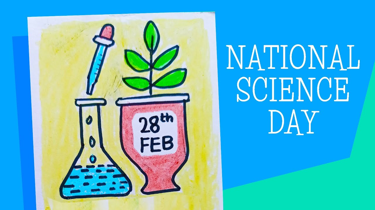 How to Draw National Science Day | Easy Drawing with Crayon Colours ...