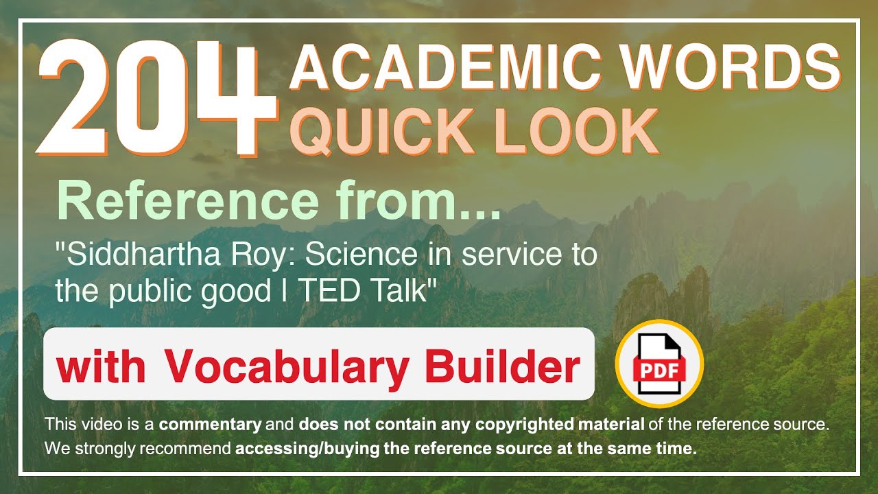 204 Academic Words Quick Look Ref from "Siddhartha Roy: Science in ...