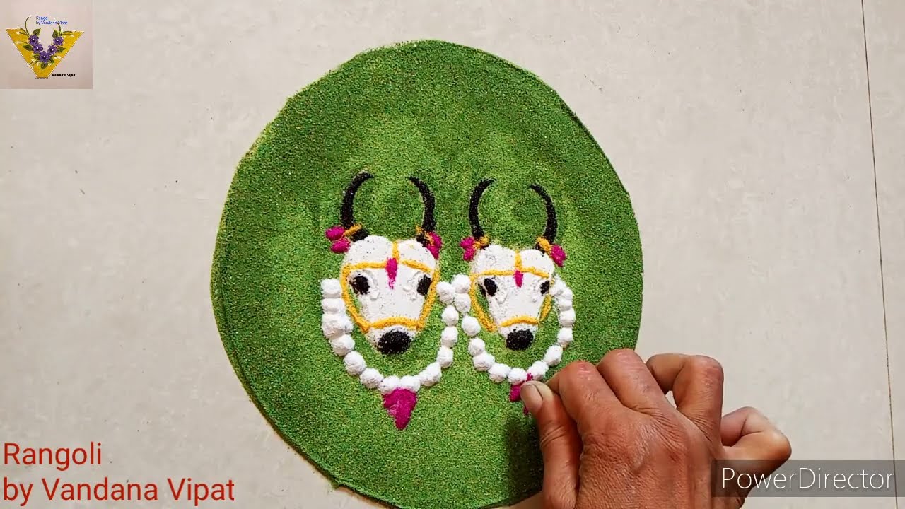 बैल पोळा विशेष सोपी आकर्षक रांगोळी। Bail pola special easy rangoli ...