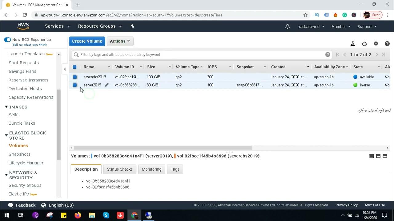 how to delete EBS Volumes on Amazon AWS Cloud Instance deletion - YouTube