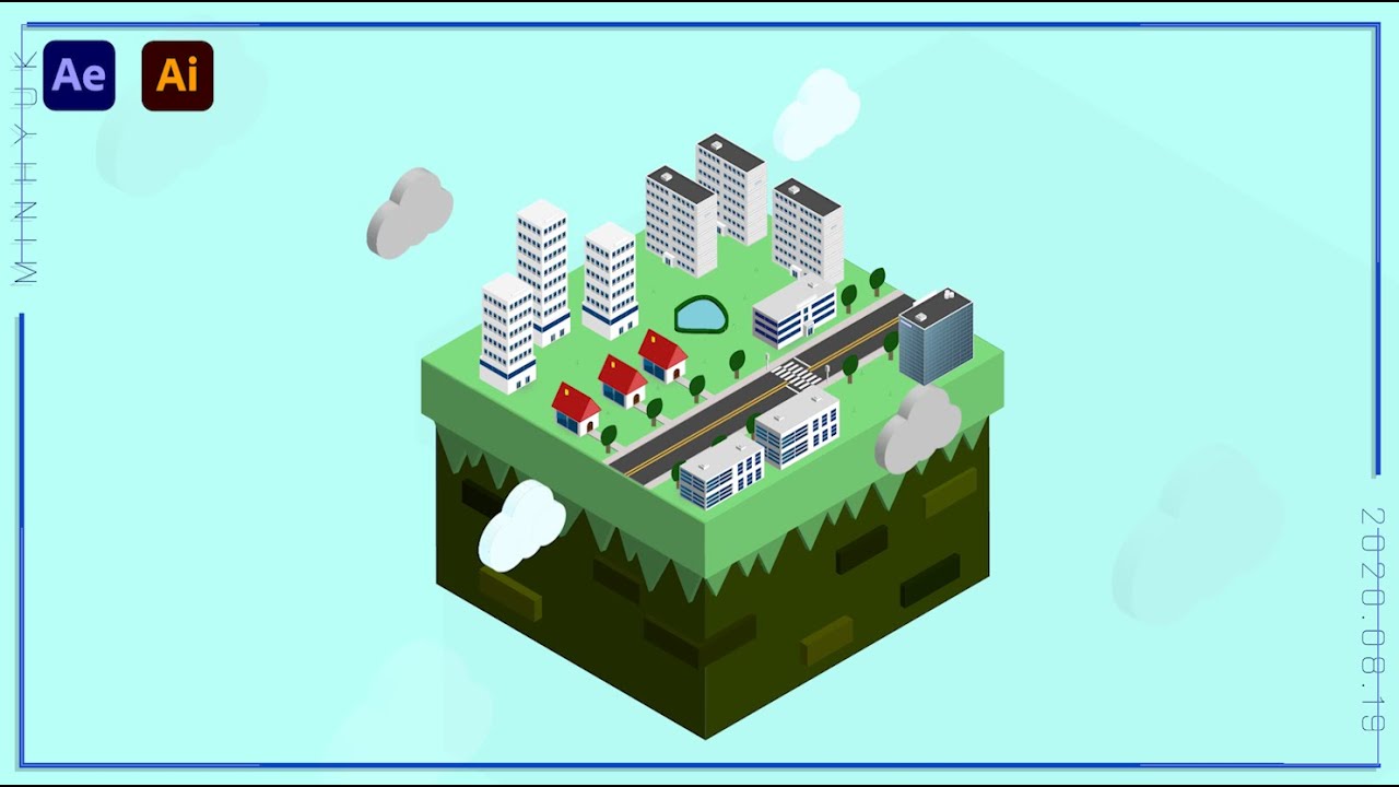 에프터이펙트 건물 애니메이션(일러스트레이터 활용)| After Effects building animation(Use ...