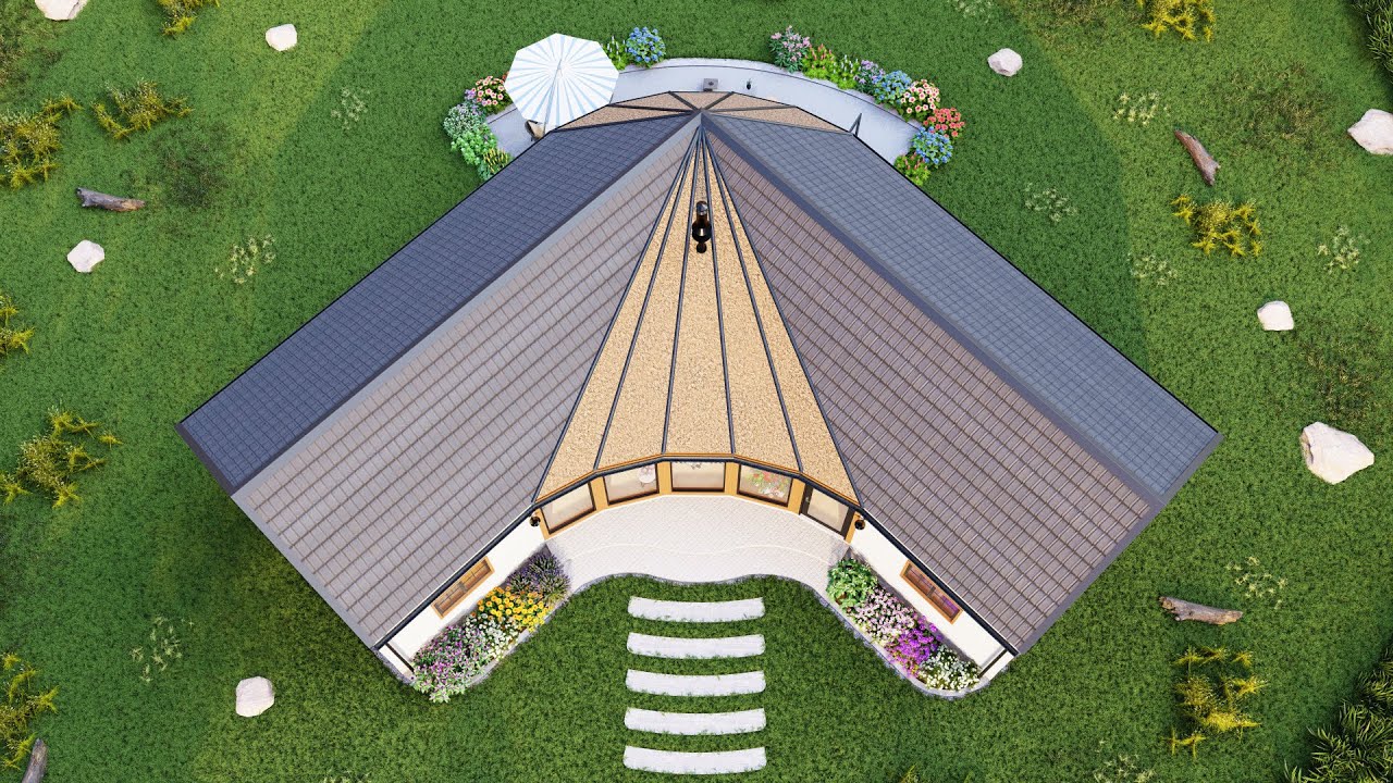 55 X 55 17m X 17m The V Shaped House With A Unique Design Simple