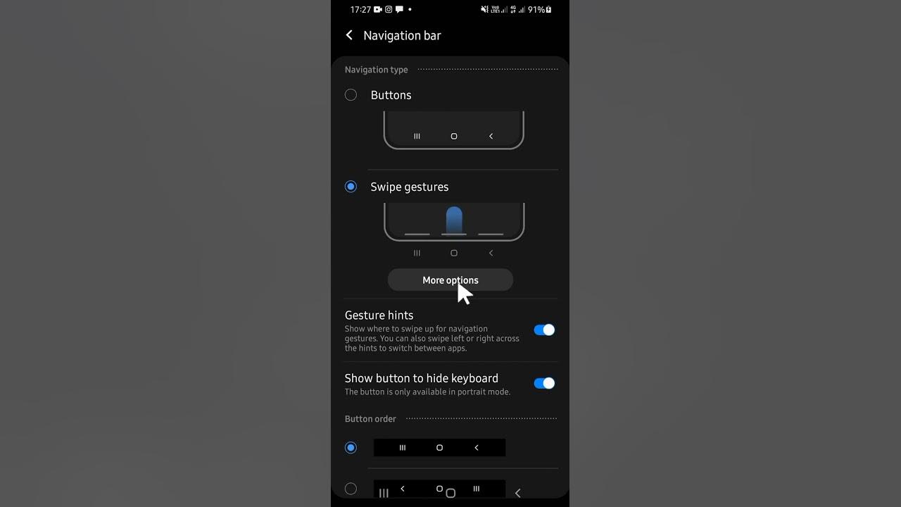 How to Enable Full Screen Gesture on Samsung Phone? Hiding the Navigation Bar on Samsung - YouTube