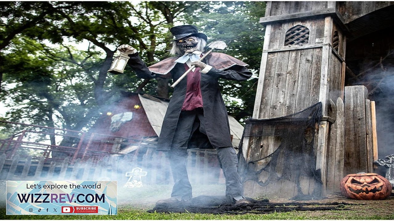 Graveyard Host 8 Foot Animated Halloween Decoration Review - YouTube