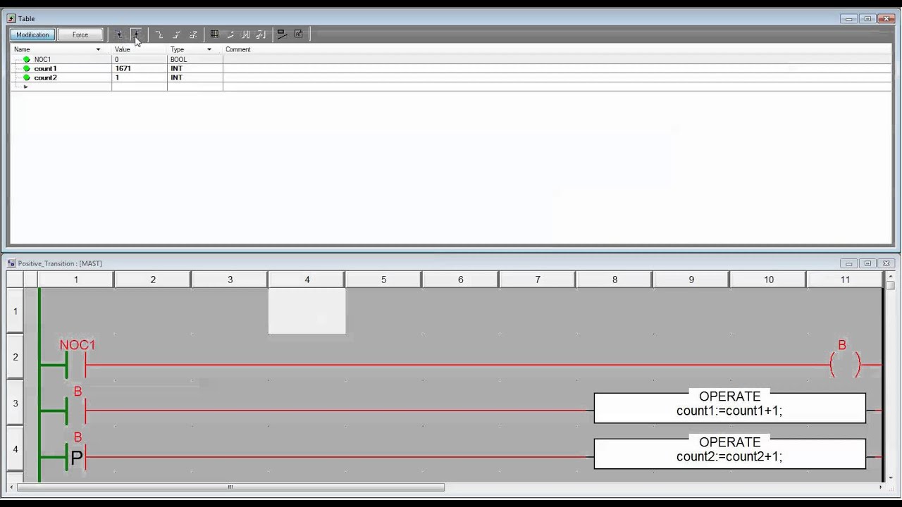 How to implement a Positive Transition Contact with Unity Pro - YouTube