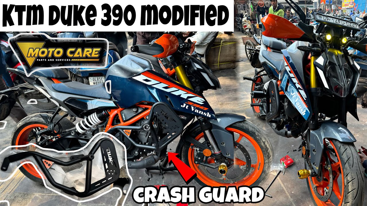ktm duke 390 crash guard | duke 390 modified | ktm imported modifications - YouTube