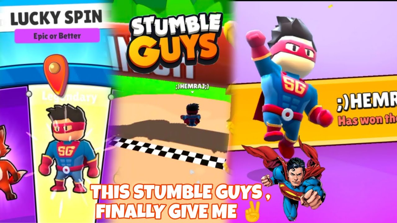 FINALLY SUPERMAN GIVE ME SECCESS IN STUMBLE GUYS 🦸‍♀️||STUMBLE GUYS ...