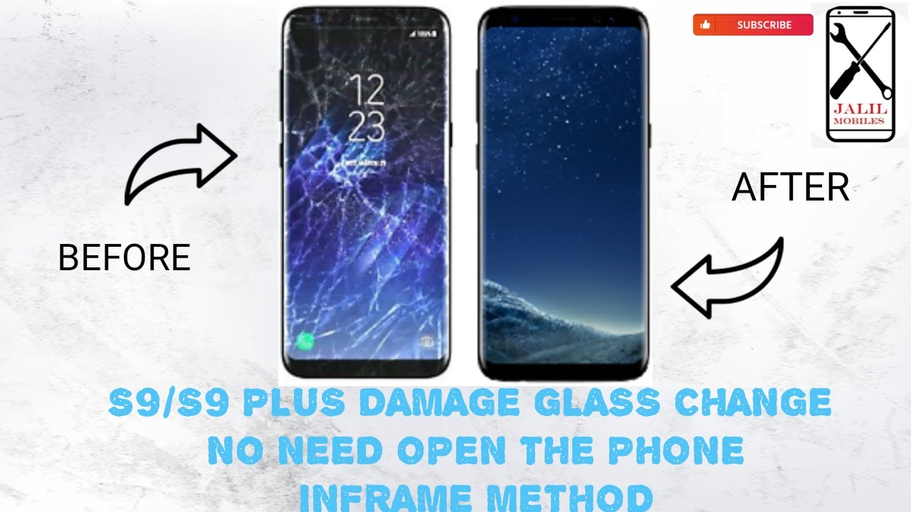 samsung galaxy s9 cracked screen repaired(without open the phone) - YouTube