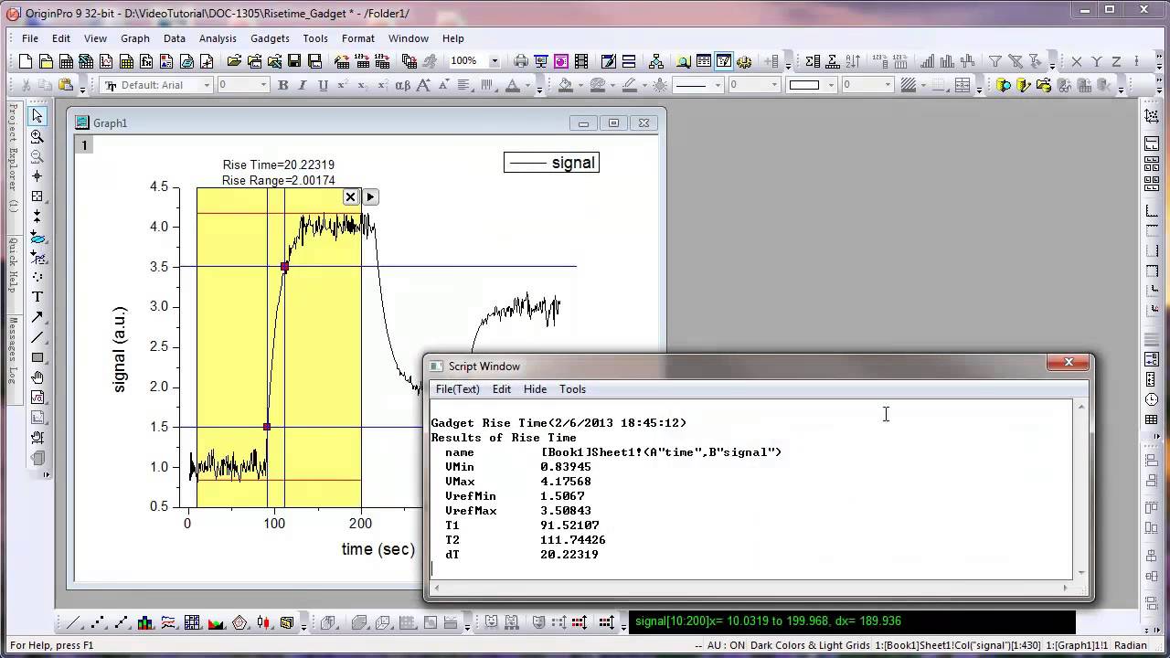 Gadgets: Origin 9: Rise Time Gadget - YouTube