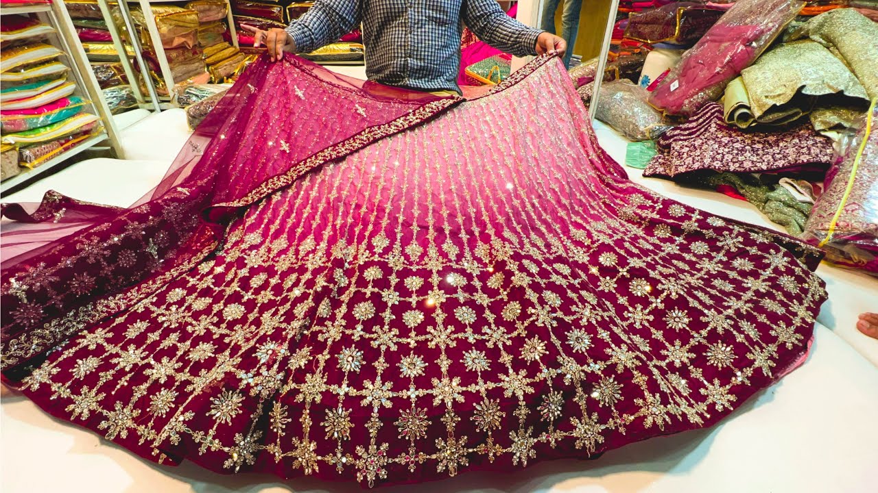 chickpet Bangalore wholesale bridal lehangas|| Single piece courier ...