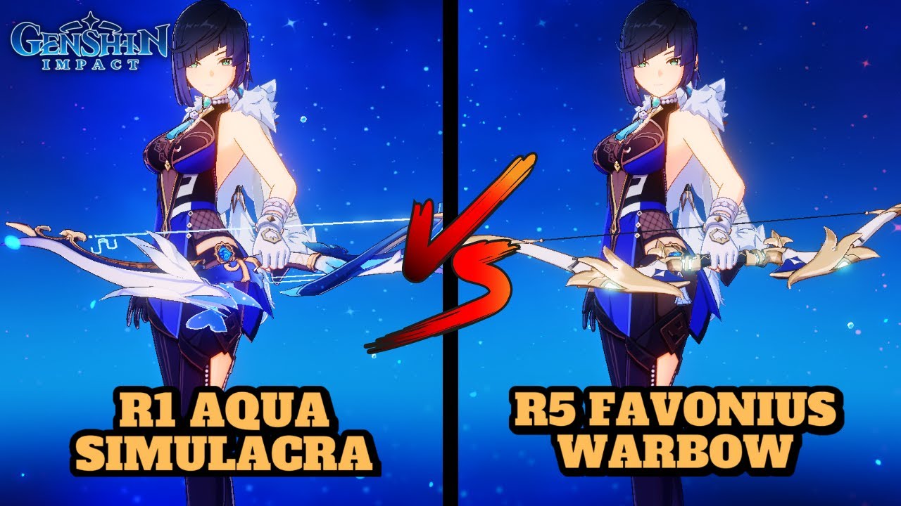 YELAN: R1 AQUA SIMULACRA VS R5 FAVONIUS WARBOW! (COMPARISON) | Genshin ...