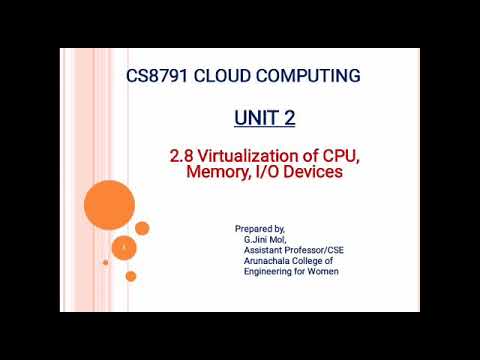 CS8791-Cloud Computing/Virtualization of CPU,Memory,I/O devices - YouTube