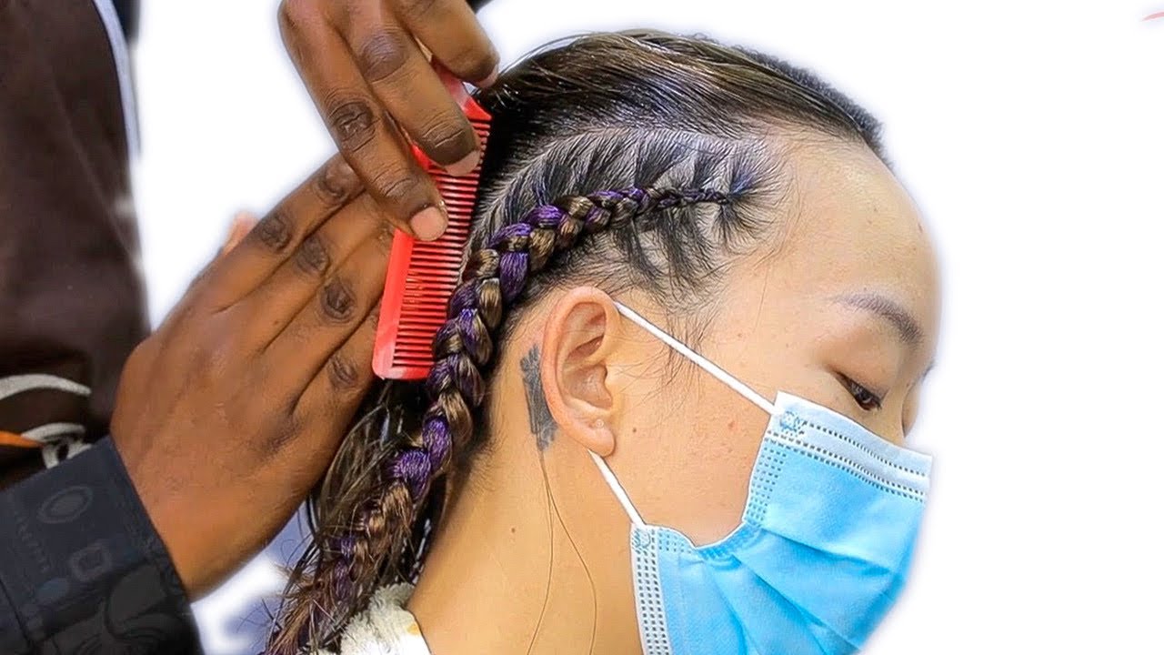 A Male STUDENT On A TASK To Do CORNROWS On A JAPANESE LADY For The ...