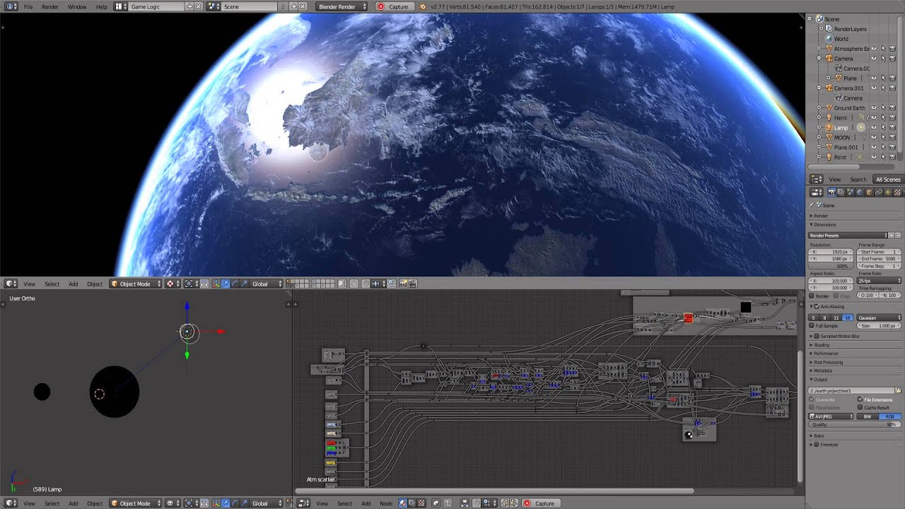 Realtime Atmospheric Scattering in blender - YouTube