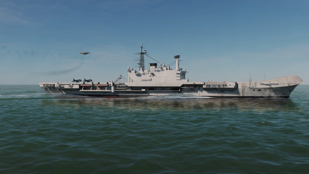DCS Harrier land on HMS Hermes - YouTube
