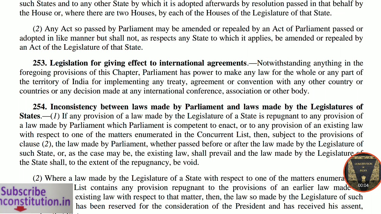 Article 253 of Indian Constitution - YouTube
