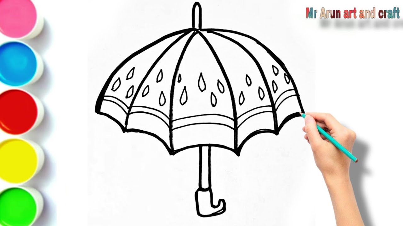 Learn to Draw a Cute Umbrella with Rainbow Colors 🌈 | Fun for Toddlers ...
