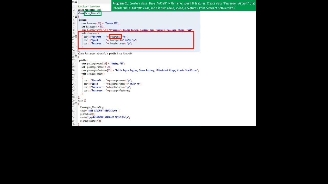 Simple Inheritance Program in C++ Part-1 #AjitSaigal_Technocrat - YouTube