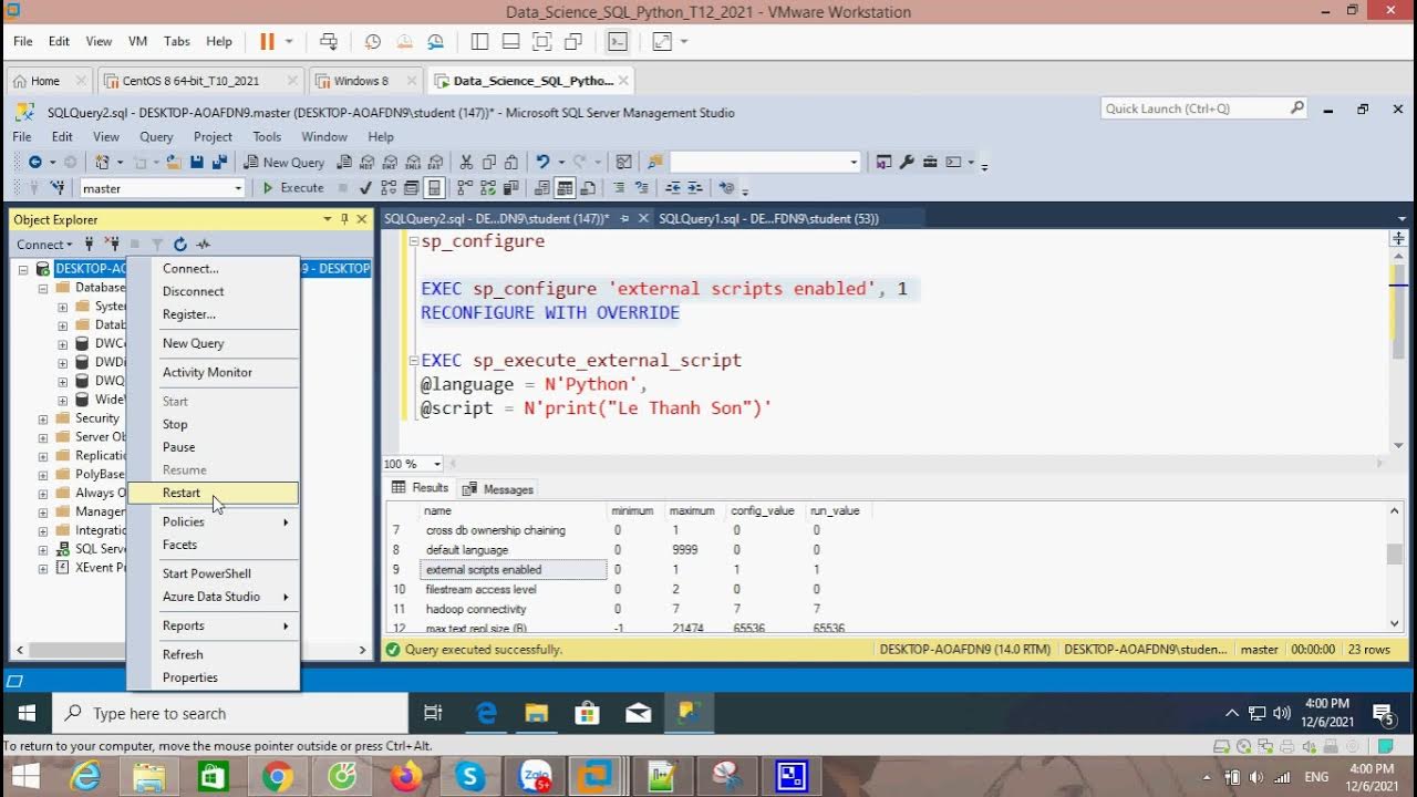 Sử dụng Python với SQL Server - Machine Learning Services - YouTube