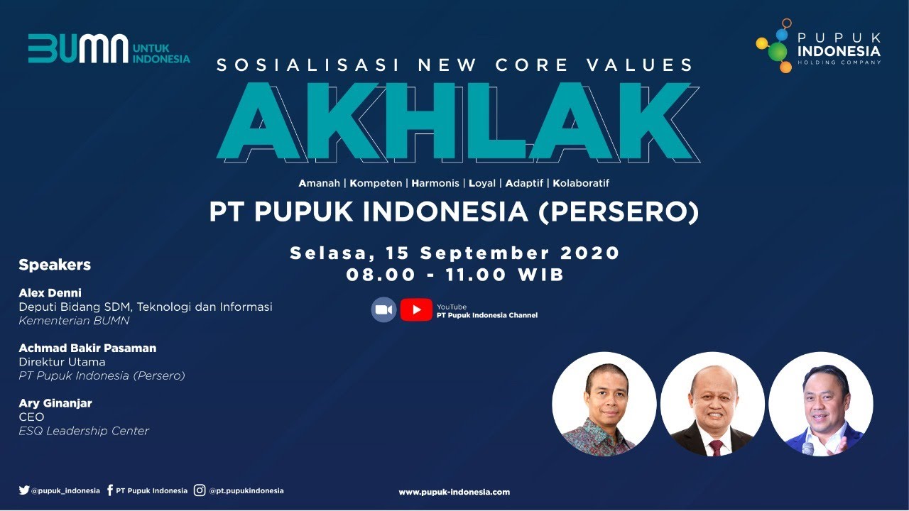 SOSIALISASI NEW CORE VALUES AKHLAK - YouTube