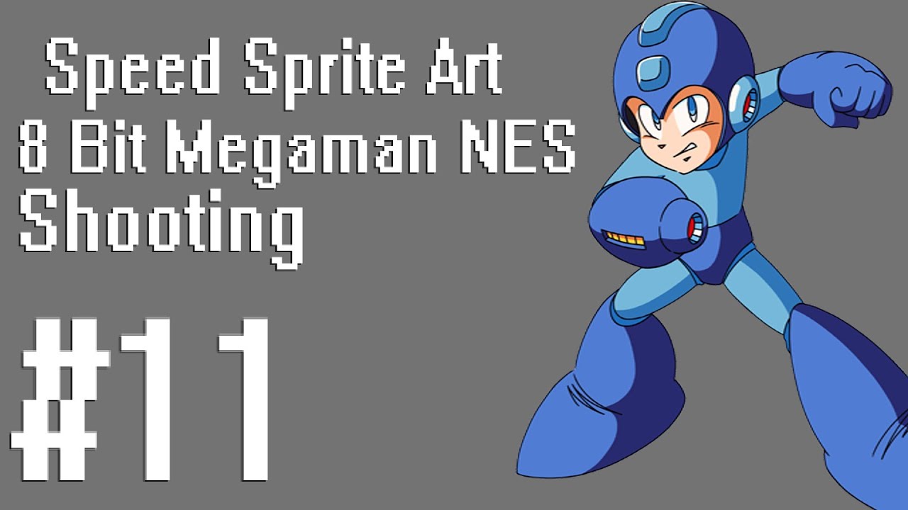 Speed Sprite Art #11 ~ 8 Bit Megaman [NES] : Shooting - YouTube