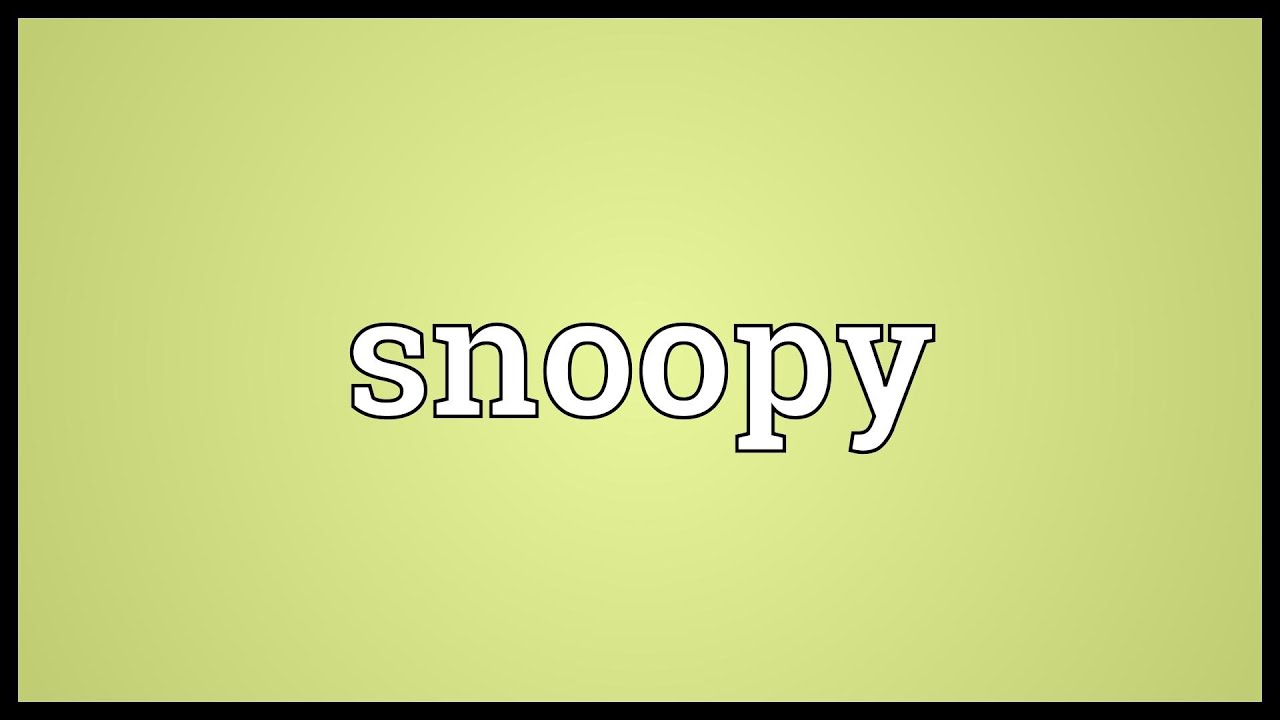 Snoopy Meaning - YouTube