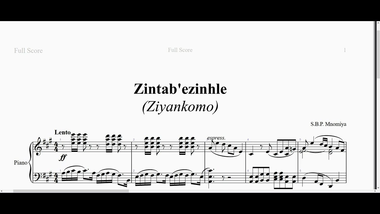Zintab'ezinhle(UZiyankomo) Piano - SBP Mnomiya - YouTube