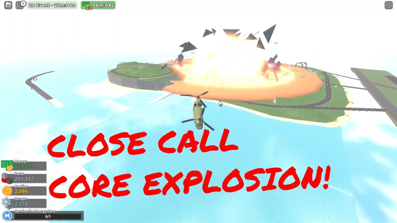 Roblox: Car Crushers 2 - Close Call Core Explosion - YouTube