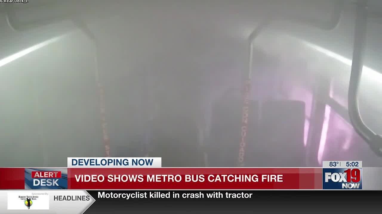 Video shows Metro bus catching fire - YouTube